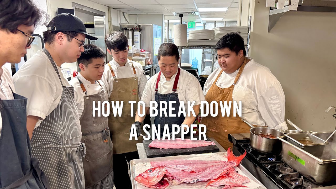 How to break down an onaga (snapper) - YouTube