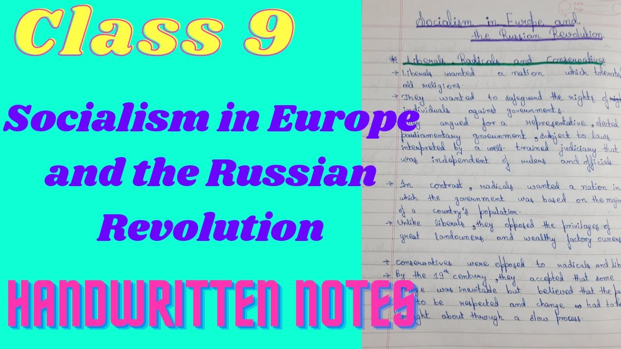 Socialism in Europe and the Russian Revolution l Handwritten notes l ...
