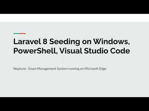 Laravel 8 Seeding on Windows with PowerShell and Visual Studio Code - YouTube