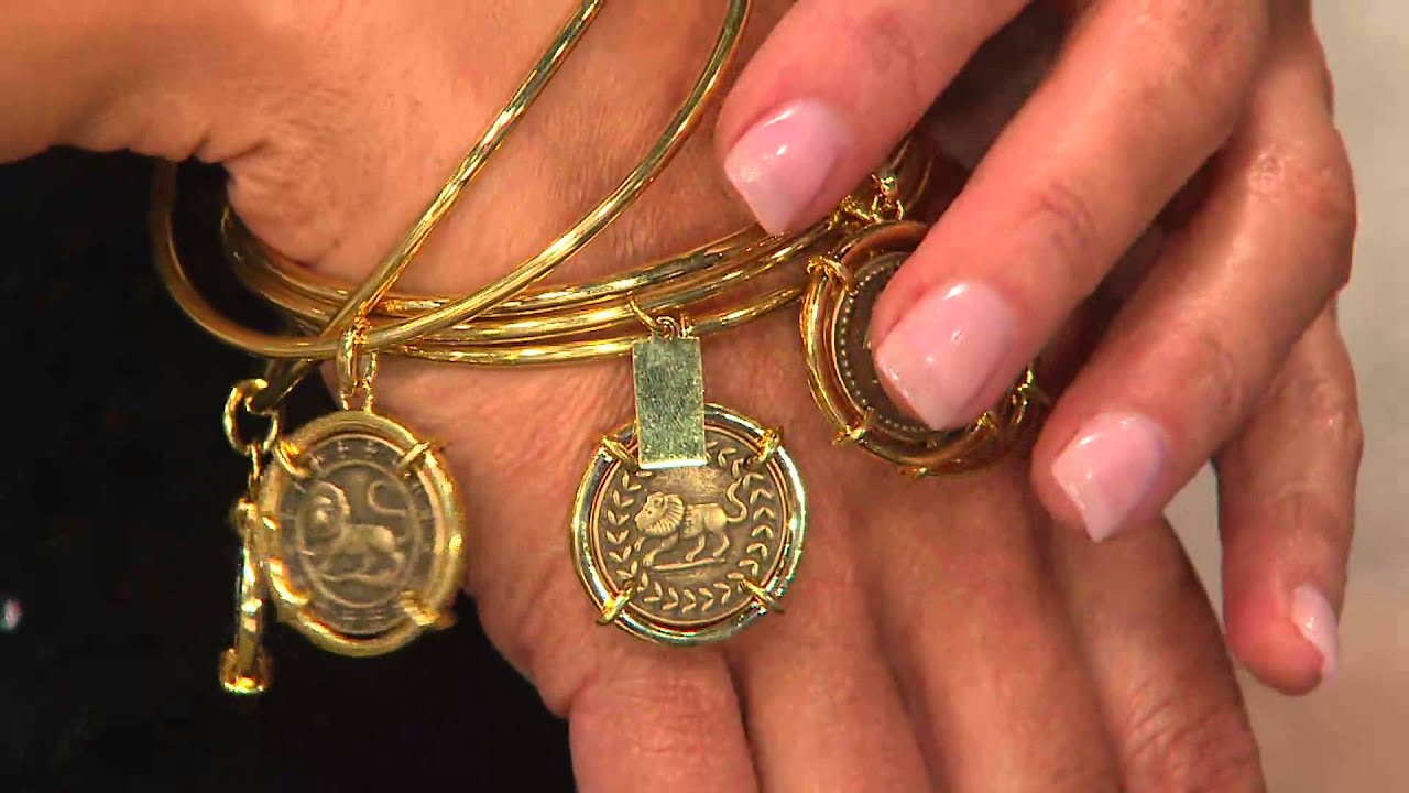 The Elizabeth Taylor Set of 5 Coin Charm Bangles with Lisa Robertson ...
