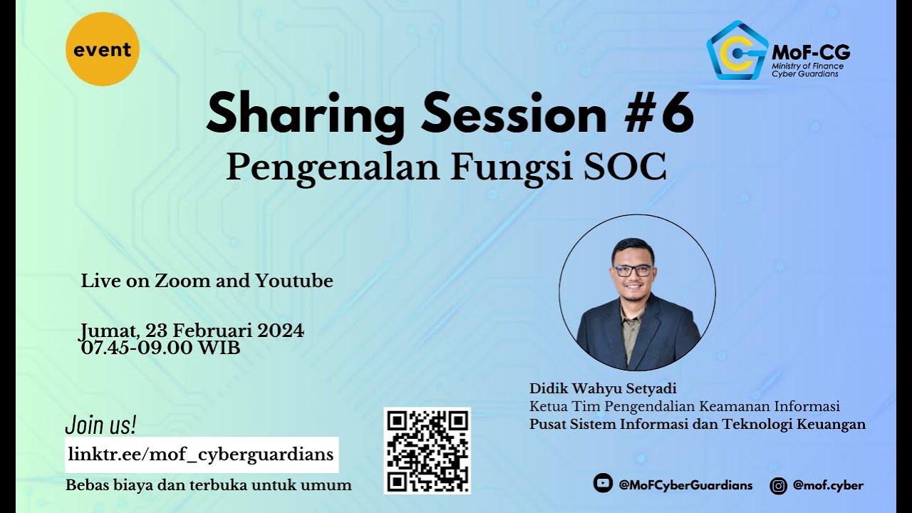 Sharing Session #6 MoF-CG dengan tema "Pengenalan Fungsi SOC" - YouTube