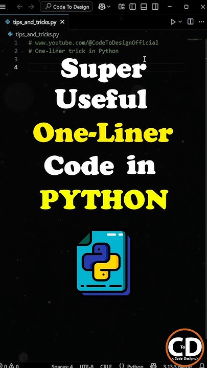 Super Useful One-Liner Code In Python #python #coding #programming - YouTube