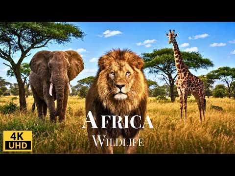 African Safari Animals 4K: Lions, Elephants, Giraffes | Real Sounds of the Savanna