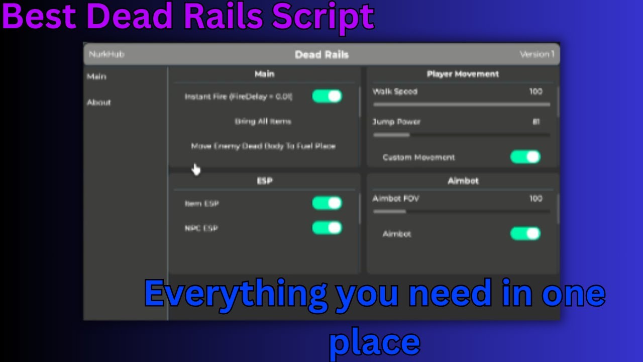 New! Best Dead Rails Script (Aimbot, Bring Items, Instant Fire,etc ...