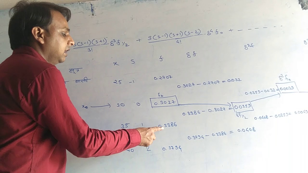 Gauss Central difference forward interpolation formula - YouTube