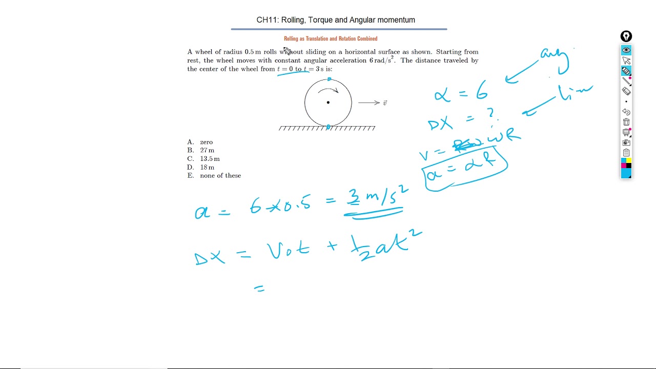 02 Rolling motion Example - YouTube