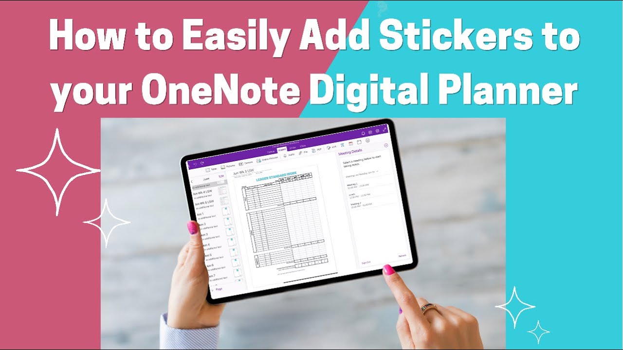 How to Easily Add Stickers to OneNote Digital Planner - YouTube