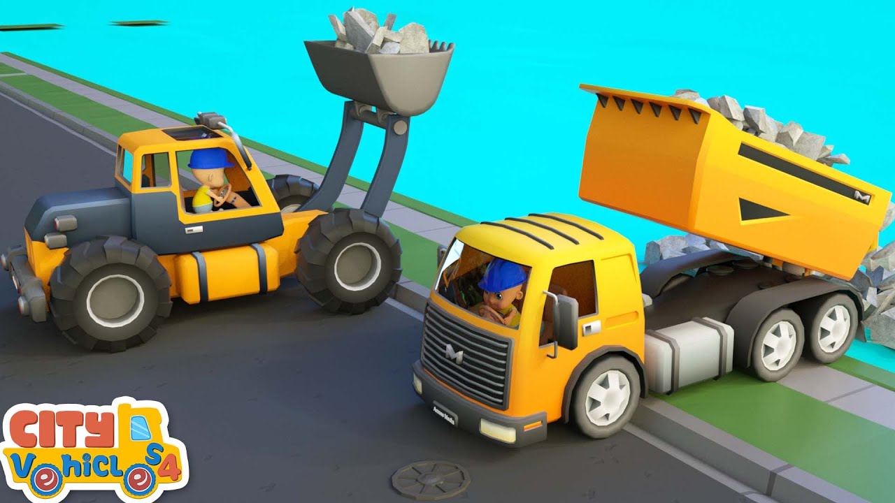 Crane truck Assemble and delivery the pallets-Excavator, bulldozer and ...