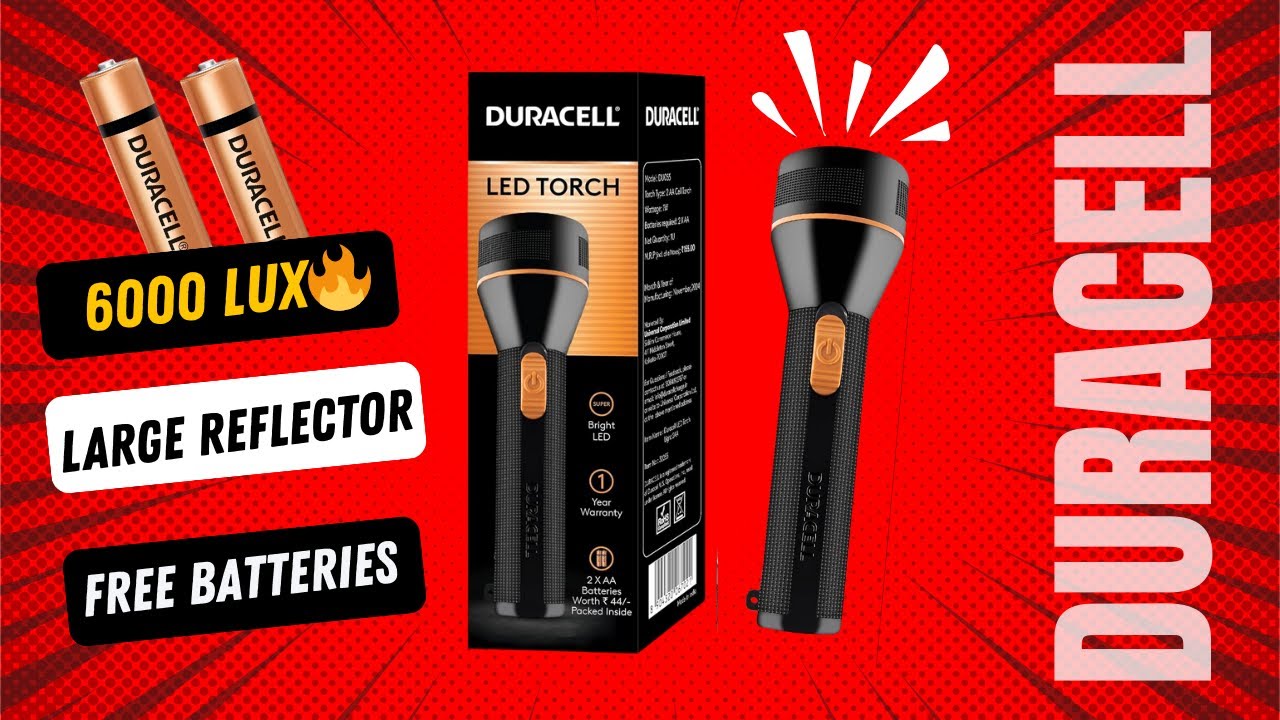 DURACELL LED TORCH 6000 LUX Unboxing & Review | Super Bright Everyday ...