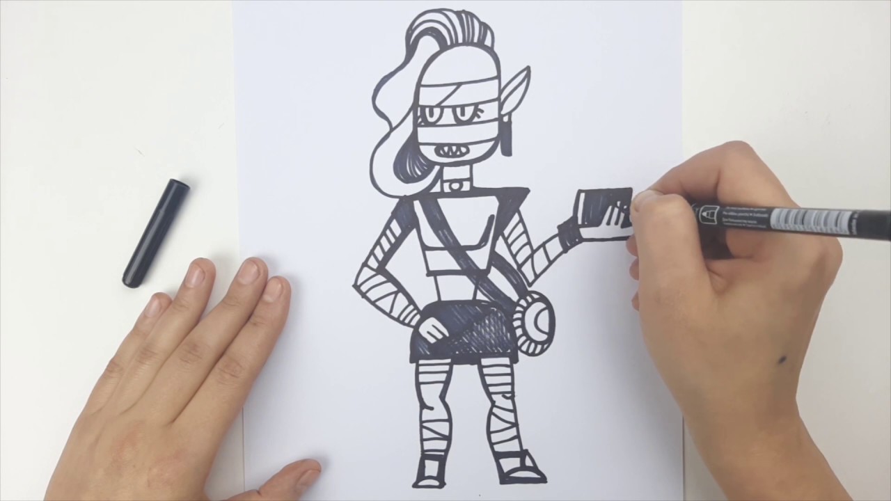 How to Draw EMZ from Brawl Stars Step by Step / How to Draw Brawler ...