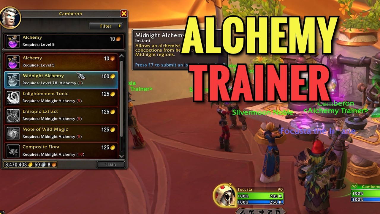 Silvermoon City Alchemy Trainer Location (WoW Midnight) - YouTube