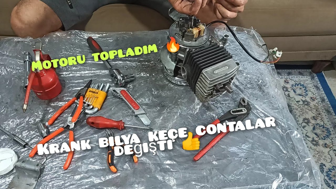 mobilet motor toplama#2.bölüm@krank bilya keçe ve contalar değişti# ...