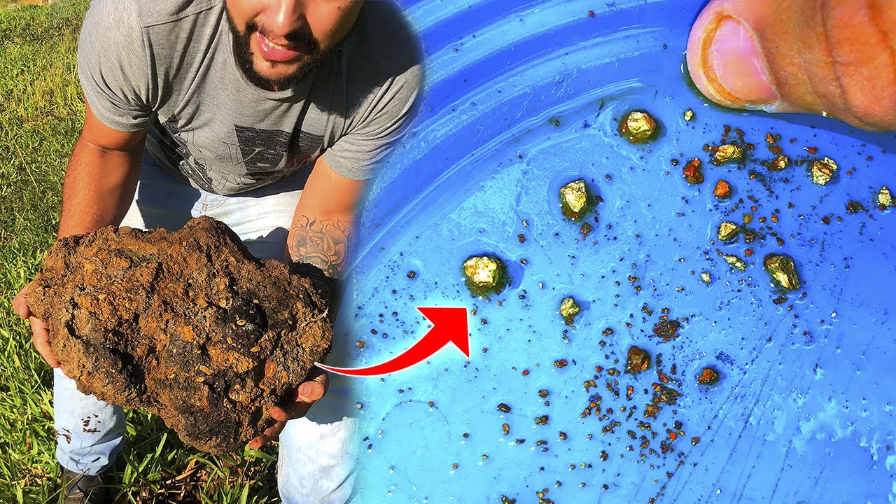 Achei uma Rocha de Kimberlito Gigante Carregada com Pepitas de Ouro e ...