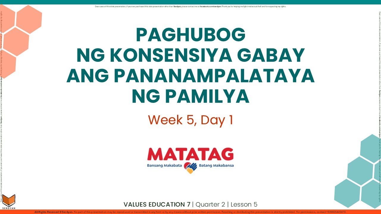 Values Education 7 - Q2W5D1 - Paghubog ng Konsensiya Gabay ang ...