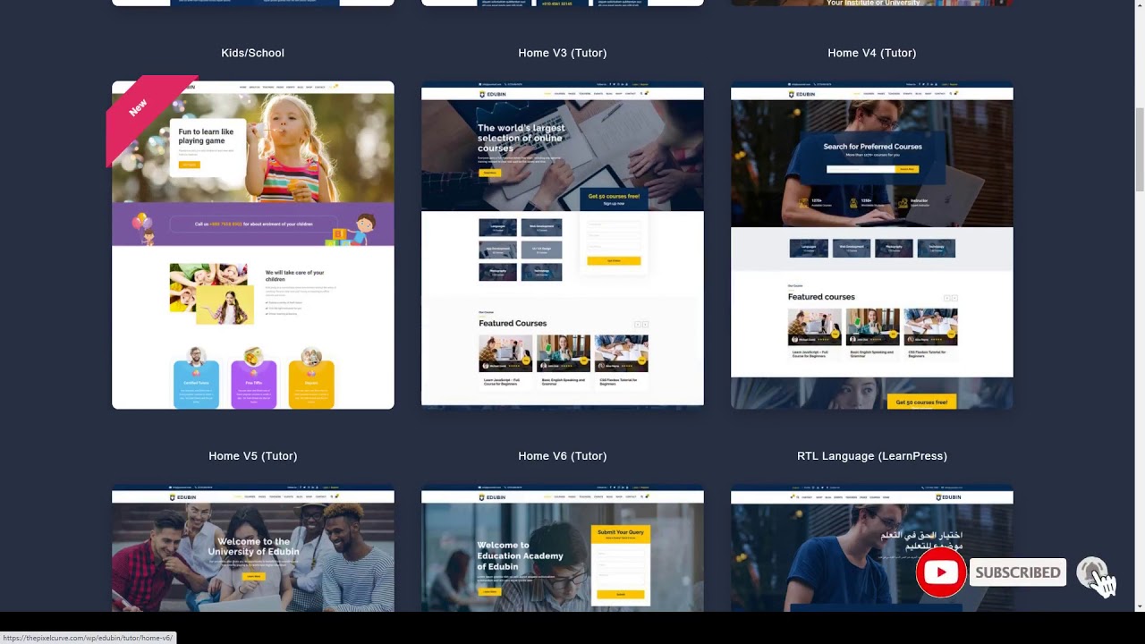 Edubin - Education WordPress Theme learning management system wordpress ...