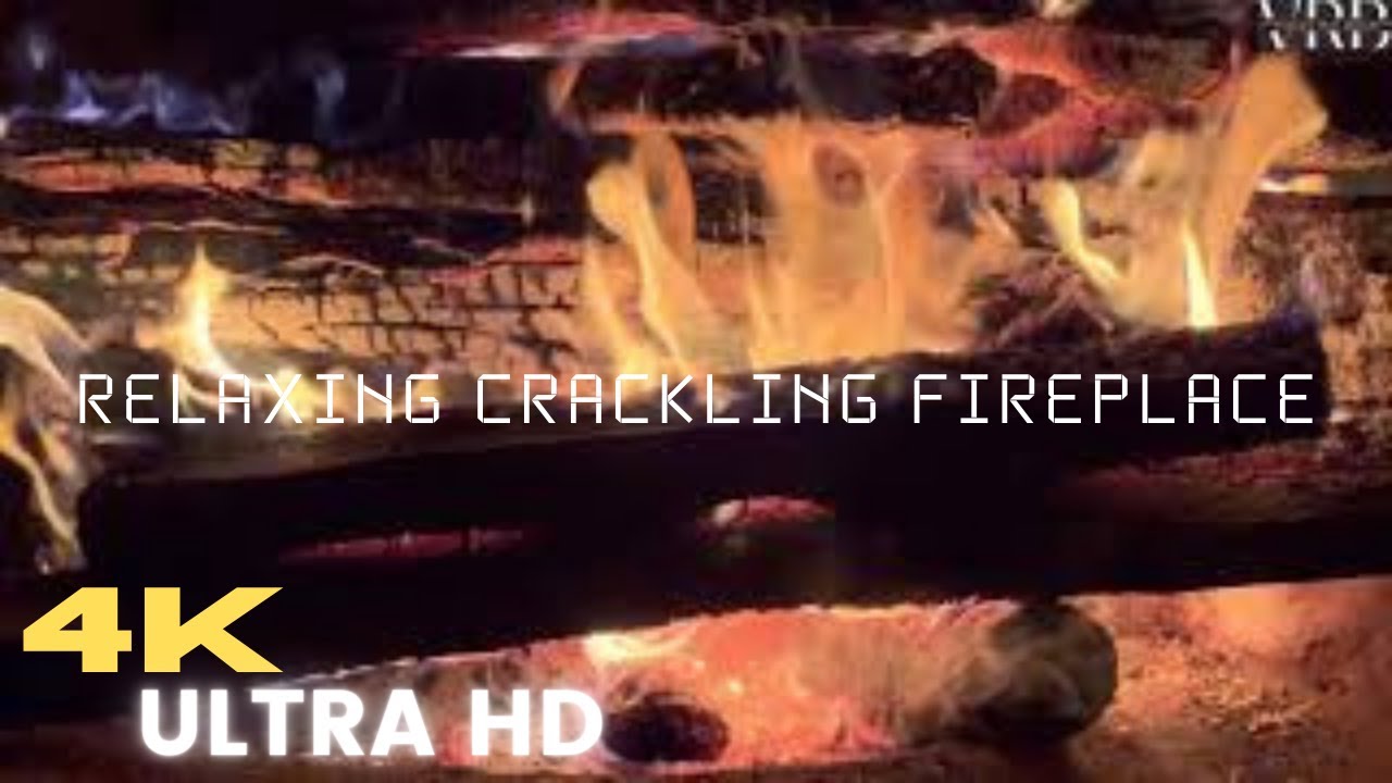 Crackling Fire Sounds (1 HOUR 4K ULTRA HD VIDEO ) Village Fireplace ...