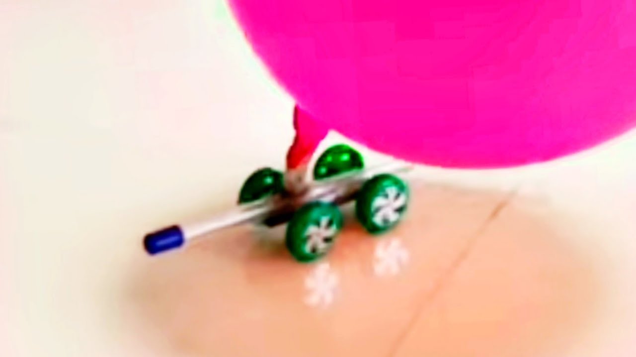 Balloon air powered car | air car | science project - YouTube
