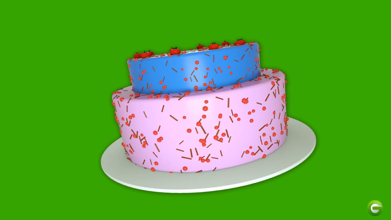 3D Birthday Cake || Green screen HD animation cake||3d - YouTube