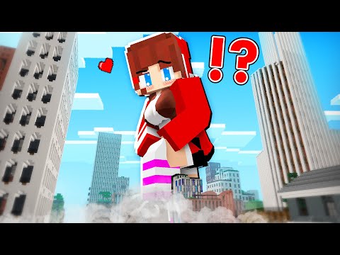 JJ GIRL Became GIANT and ATTACK CITY ! - in Minecraft (Maizen)
