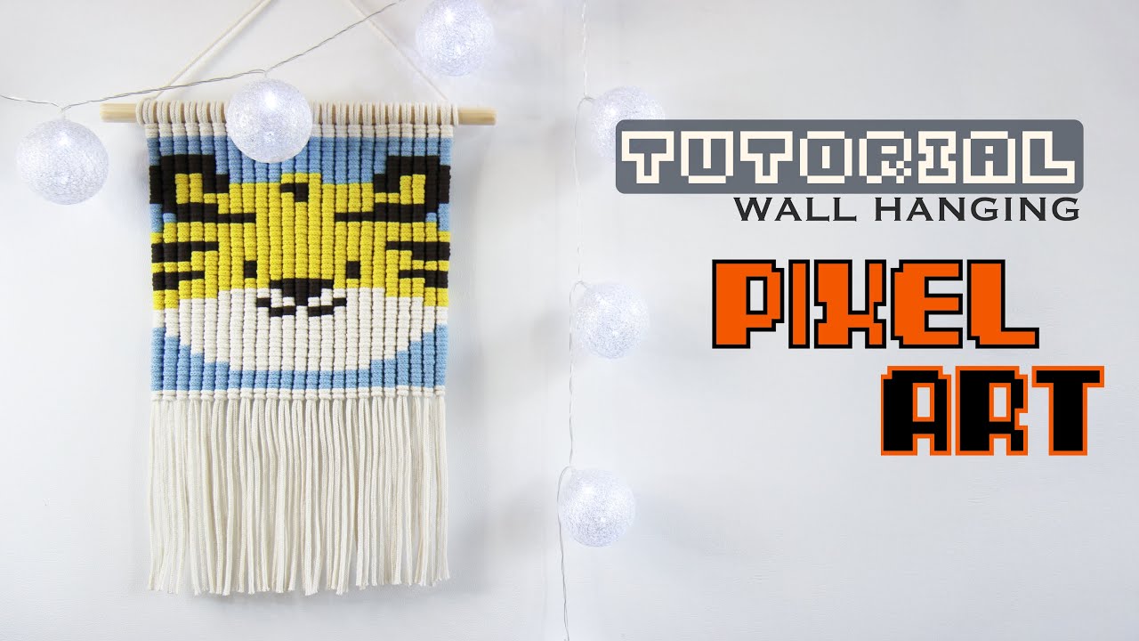 DIY Macrame Wall Hanging Pixel ART / Macrame Tiger🐯/ Symbol of 2022 ...
