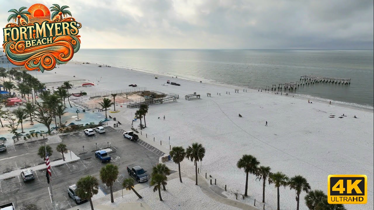Fort Myers Beach Today Live Cam Aerial Drone Footage 4K HD 2/19/25 ...