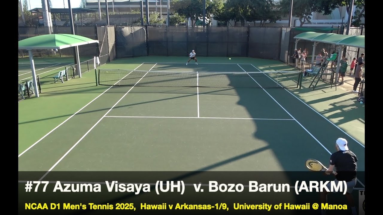 #77 Azuma Visaya (UH) v Bozo Barun (ARKM) 1 SINGLES HLTS - College ...