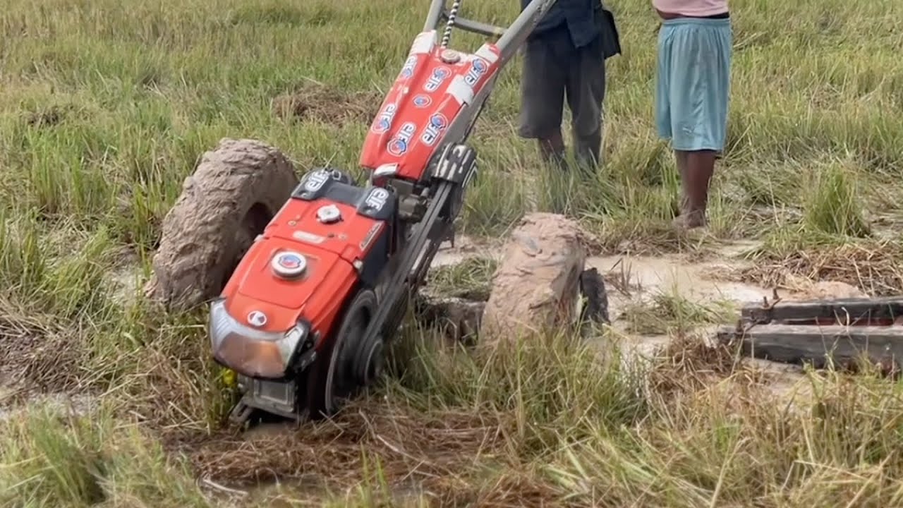 Amazing Tractor | Work Hard | Tractor stuck in the mud on the field ...