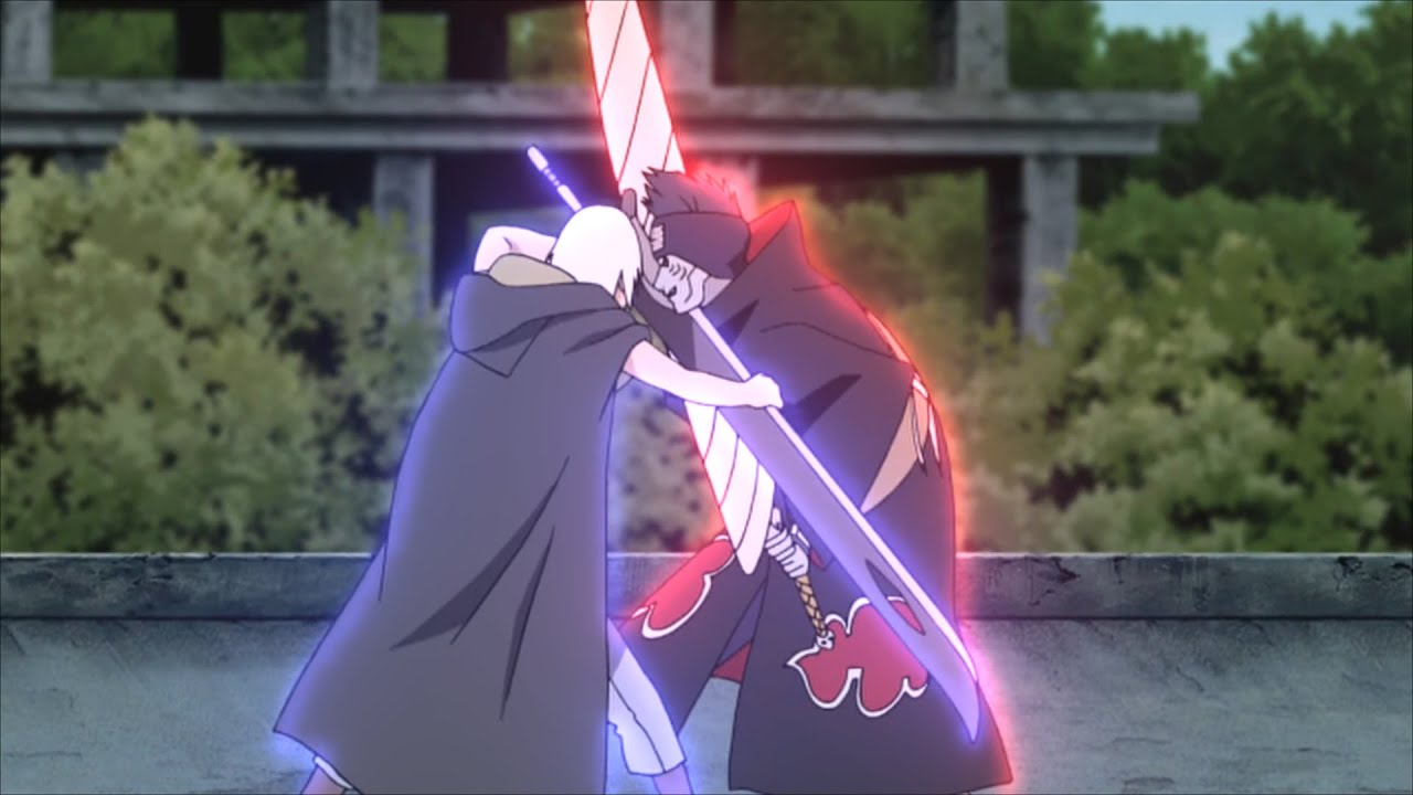 Suigetsu Provoca KISAME y tratando de recoger le espada Samehada ...