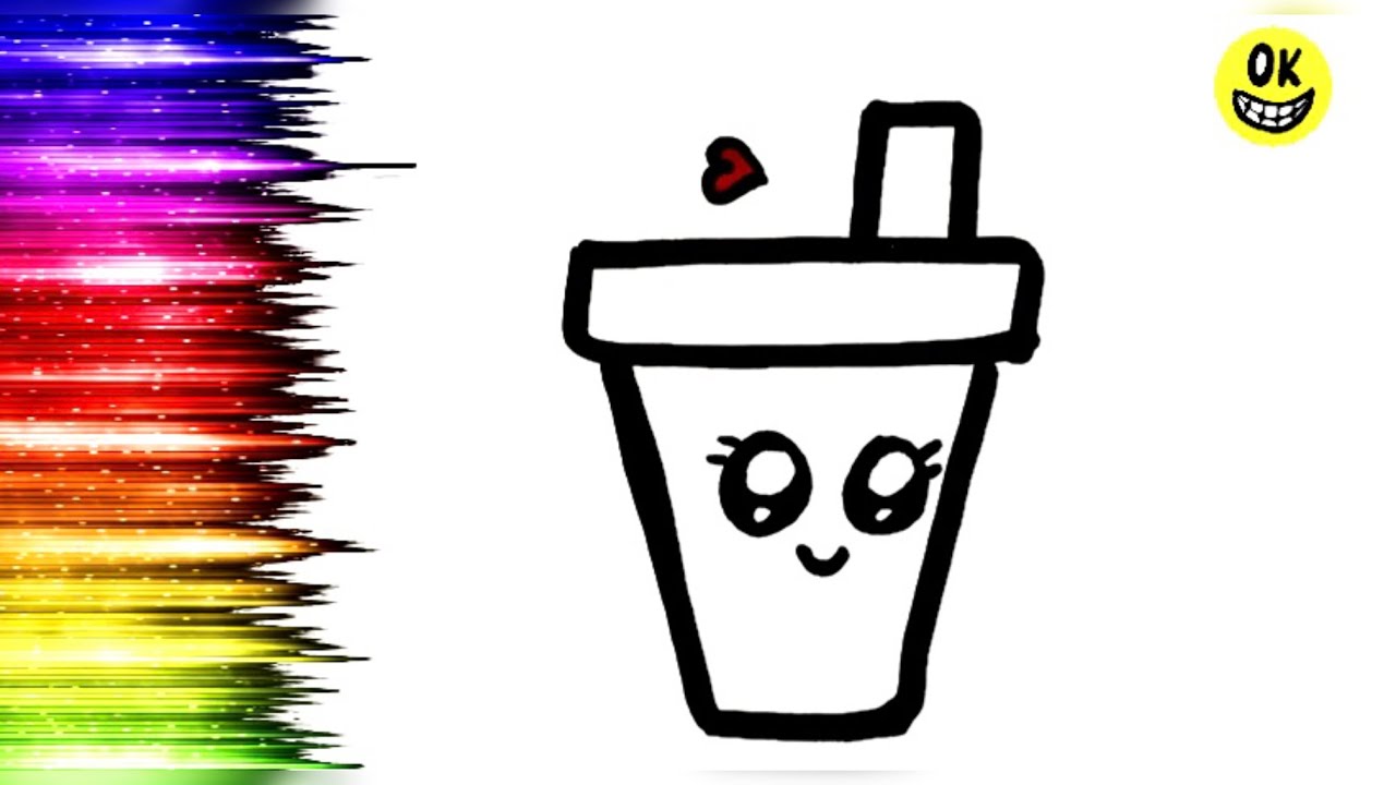 Cold Drink 🥤 Drawing, Colouring for kids, Drawing for kids, Easy ...