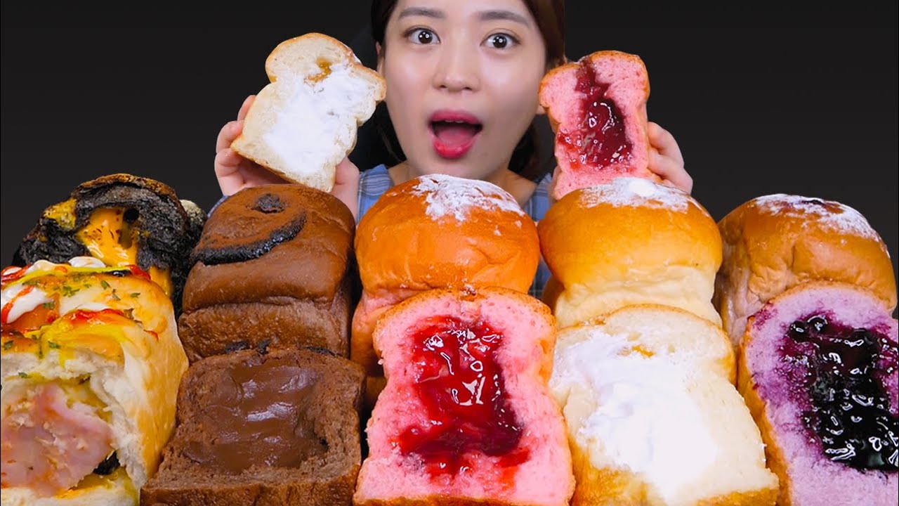 🍞Cream bomb bread💣크림이 줄줄.. 크림 폭탄식빵!! [Chocolate, Blueberry, Strawberry ...