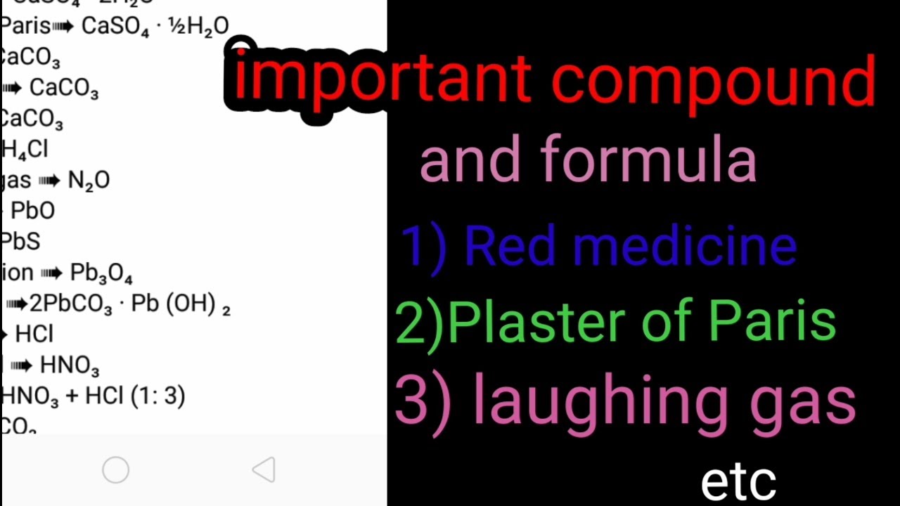 30#chemistry important compound and their formula for subject ...