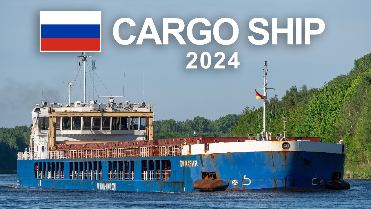 DESPITE SANCTIONS: rare RUSSIAN CARGO SHIP passing the KIEL CANAL ...