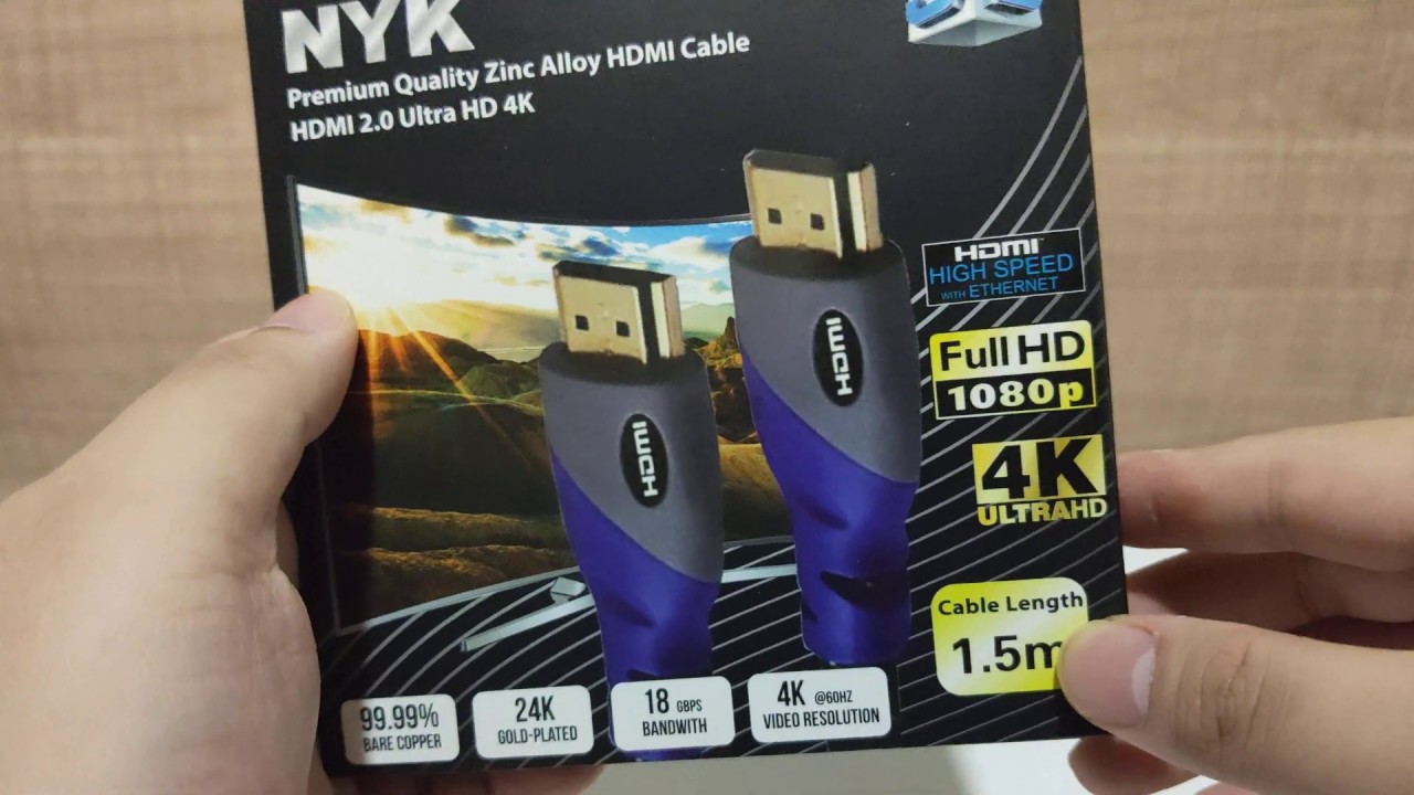 NYK Premium Zinc Alloy Kabel HDMI to HDMI 2 0 4K 1 5M - YouTube