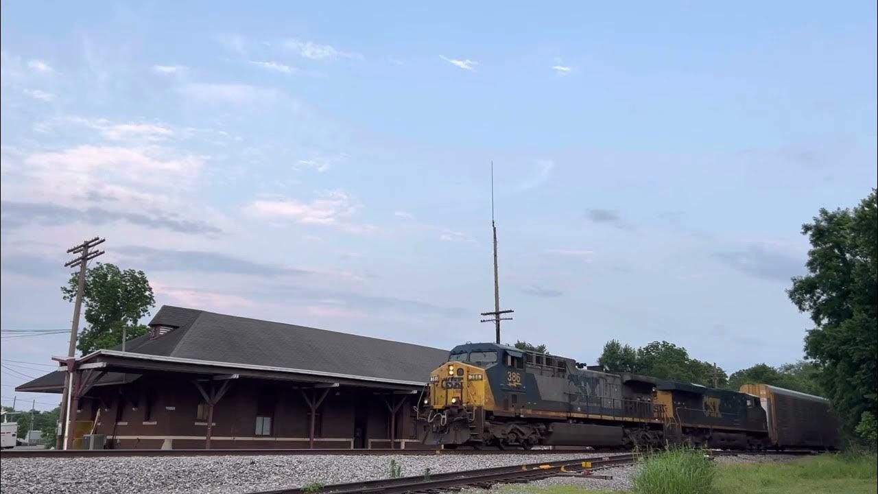 CSX AC44CW 386 w/ Weird K5H Leads Automotive M580-25 on 5/26/23 - YouTube