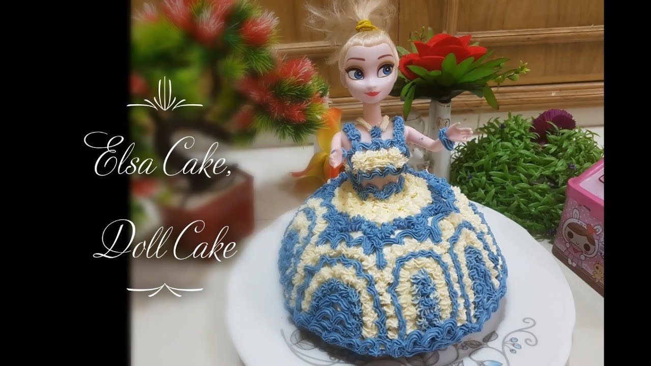 Elsa Cake, Doll Cake, Home made Doll Cake, Easy recipe by Laboni's ...