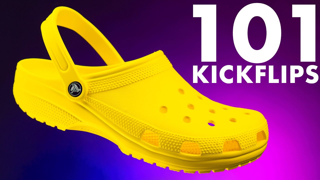101 Kickflips in Crocs - YouTube