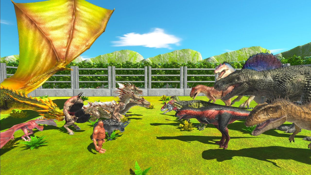 Fantasy vs Carnivores Dinosaurs Battle Fight - Animal Revolt Battle ...