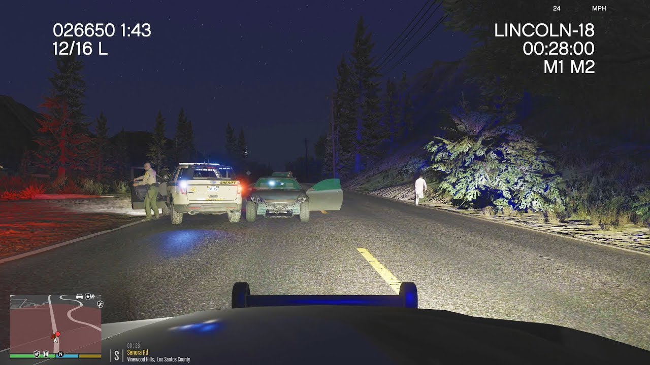 LSPDFR - Day 645 - Dashcam of suspect fleeing traffic stop - YouTube