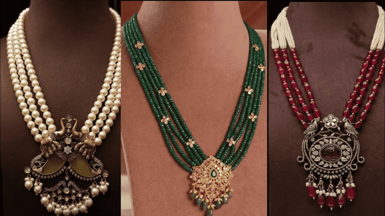 Latest Light Weight Beads Necklace | Gold Beads Necklace - YouTube
