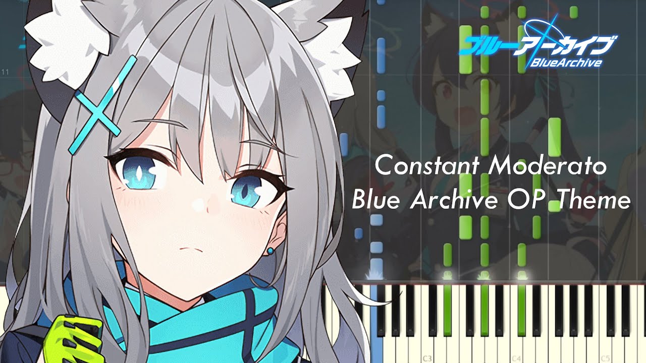 【Synthesia】Constant Moderato / Blue Archive【Piano】（ブルーアーカイブ Title BGM ...