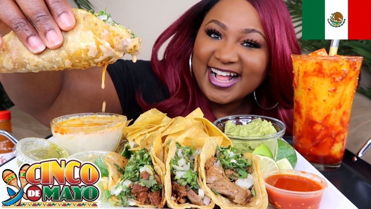 MEXICAN STREET TACOS MUKBANG + MANGONADA , EATING SHOW - YouTube