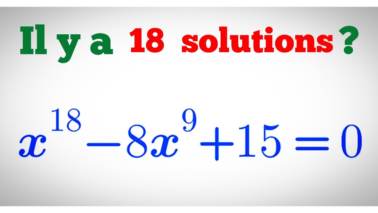 Comment obtenir toutes les solutions réelle rapidement ? - YouTube