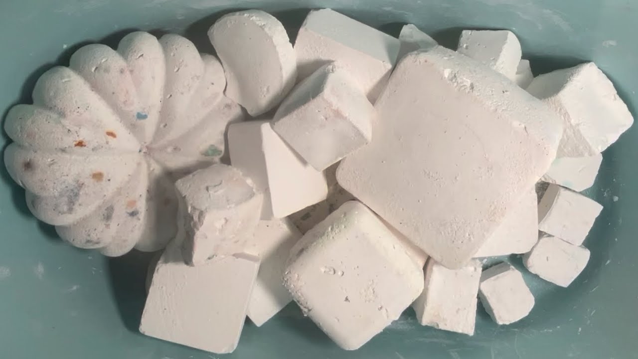 Fresh white crispy soft gym chalk blocks with plain Jane white gym ...