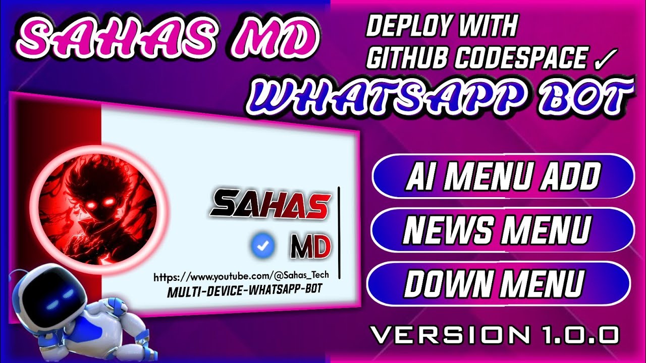 SAHAS-MD DEPLOY WITH GITHUB CODESPACE | FREE DEPLOY VIDEO...💗 - YouTube
