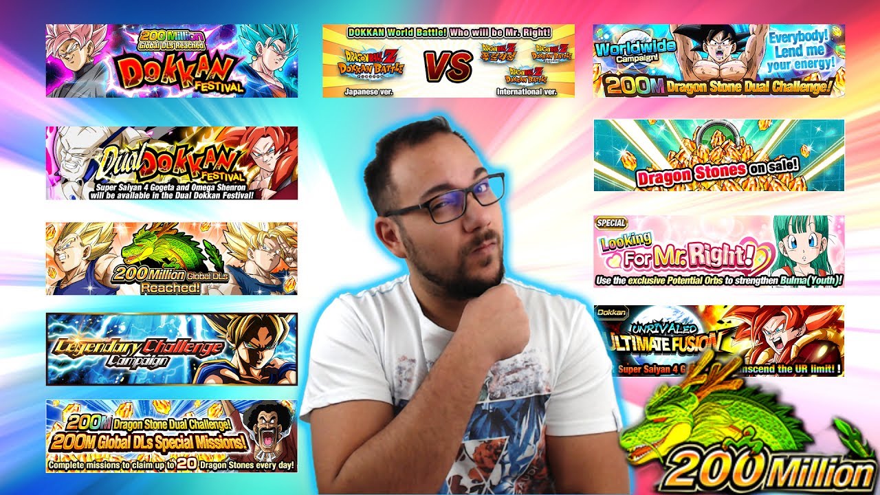 200M GLOBAL DLs CELEBRATION! WorldWide Campaign! Dragon Ball Z Dokkan ...