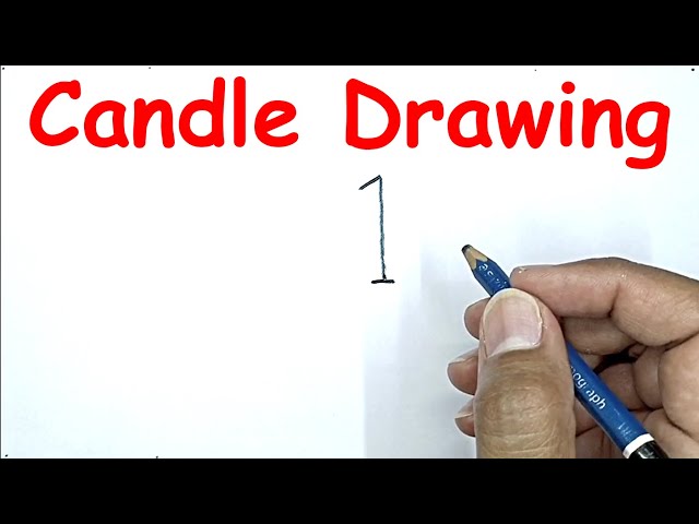 How To Draw A Candle With Pencil With Number 1 | Drawing With Number ...