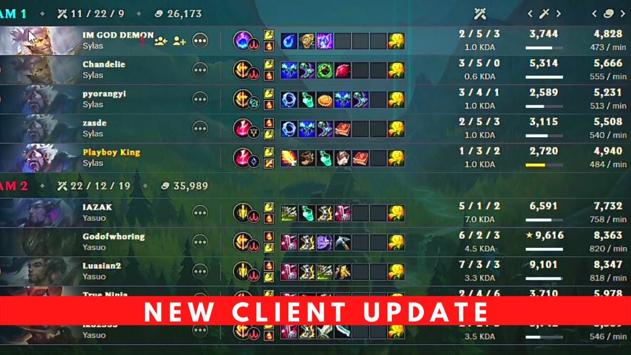 League of Legends Client Update 2022 | Loading Screen | Scoreboard ...