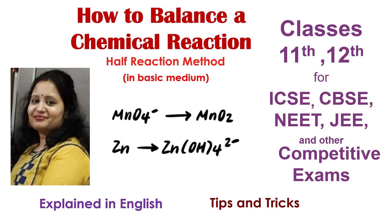 How To Balance Chemical Reaction (Half Reaction Method) (In Basic ...