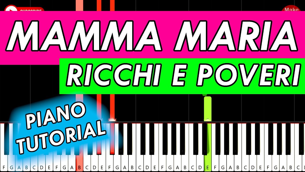 Ricchi E Poveri - MAMMA MARIA 🎹 Piano Tutorial - YouTube