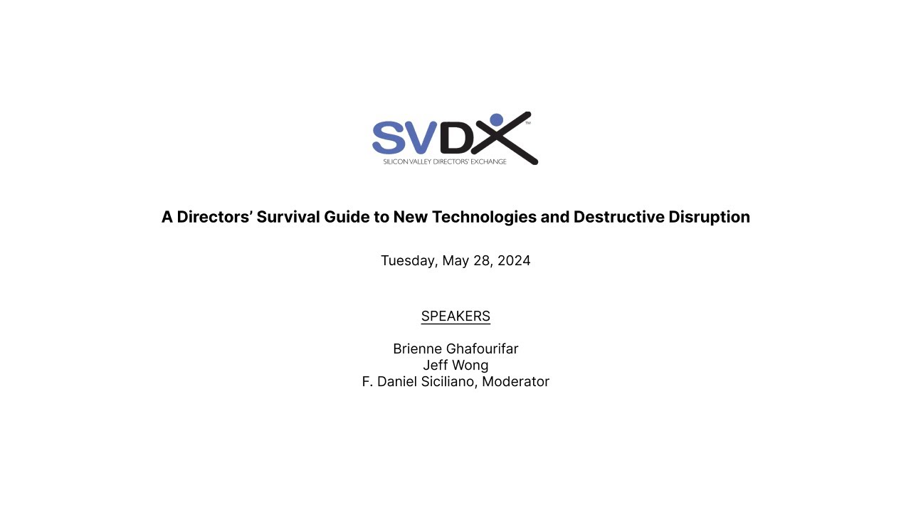 A Directors’ Survival Guide to New Technologies and Destructive ...